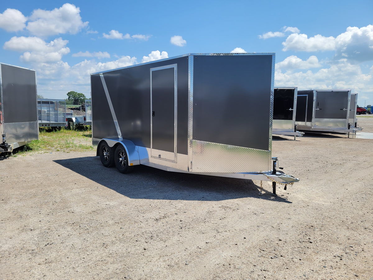 7x14x7' Aluminum Vnose – Beckner Trailers
