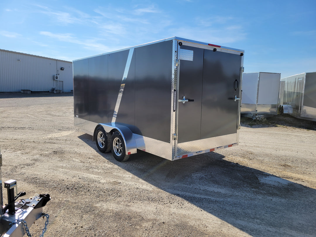 7'x16'x7' Aluminum Vnose – Beckner Trailers